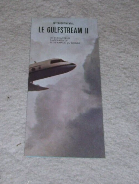GRUMMAN INTERCONTINENTAL LE GULFSTREAM II BUSINESS JET BROCHURE Pub ...