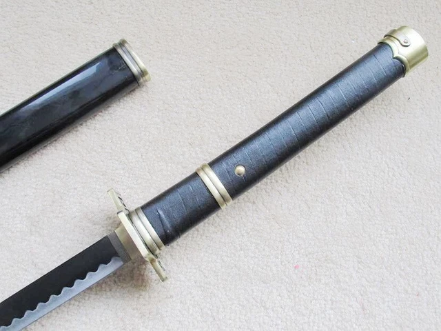 S2679 JAPANESE ANIME One Piece Roronoa Zoro Yubashiri Sword Black Hamon ...