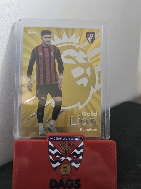 TOPPS PREMIER LEAGUE 2025/26 Evanilson Gold Lion Card - Bournemouth £5. ...