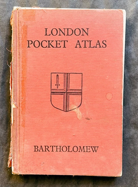 1947 BARTHOLOMEW ANTIQUE London Pocket Atlas 12mo, Beck Underground ...