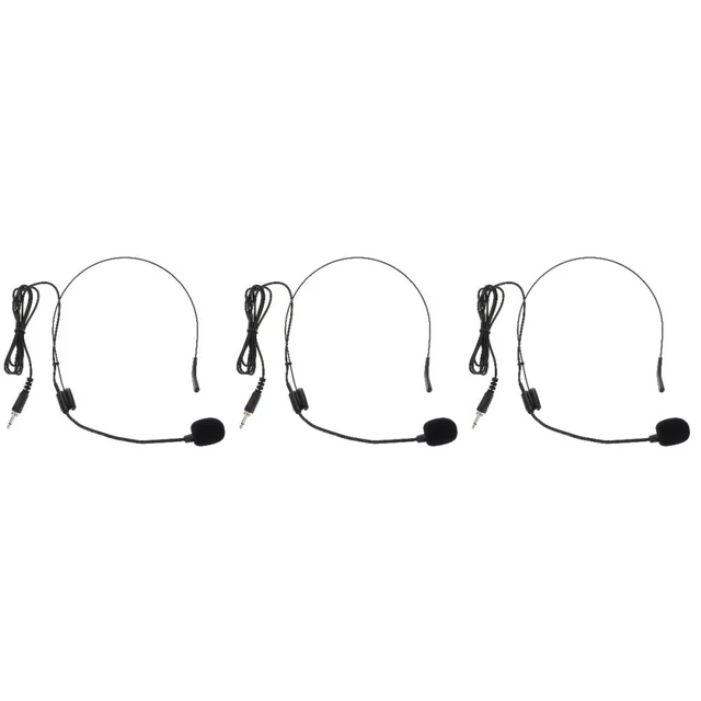 3 PACK OVER Ear Microphone Wired Voice Amplifier Headset for Interviews ...
