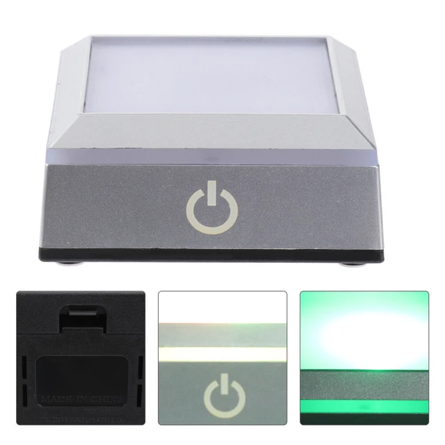 ROTATING LIGHT UP Display Stand Base White Led Illuminated USB £8.99 ...