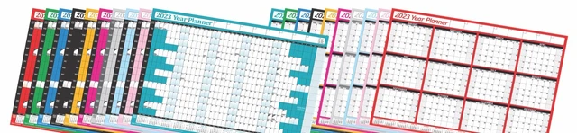 2024 CALENDAR LAMINATED Year Planner XL Wall Chart Weekly Monthly To Do ...