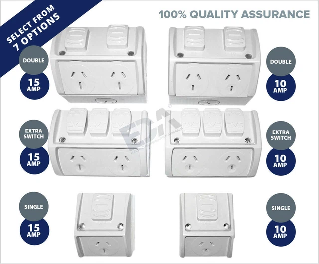 WEATHERPROOF POWER POINT Outlet Socket Waterproof Outdoor External GPO ...