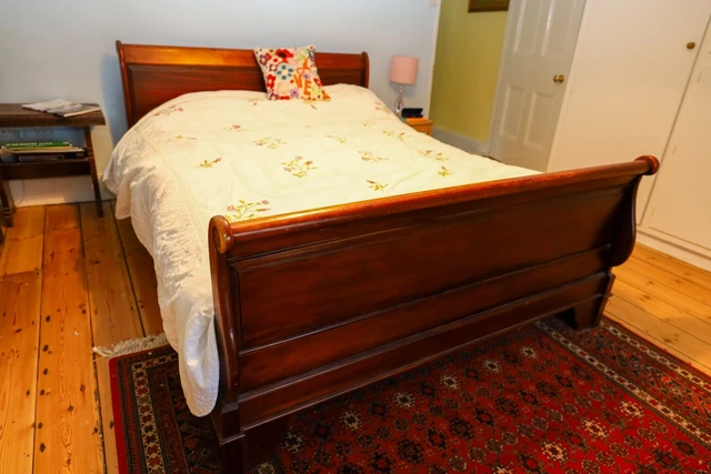 A FRENCH STYLE mahogany sleigh bed, length 210cm, width 160cm £300.00 ...