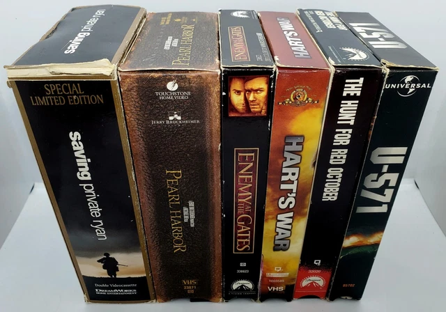 VINTAGE LOT OF 6 VHS WW2 Movie Collection Hart's War Pearl Harbor U-571 ...
