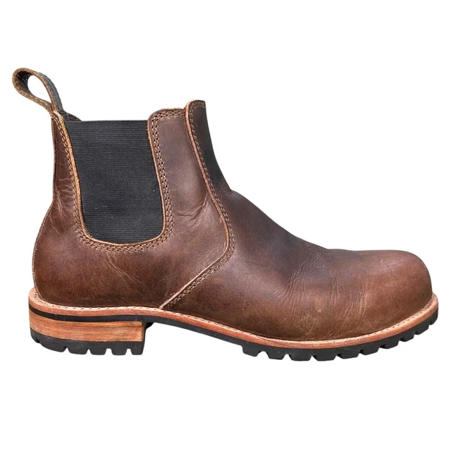 CRAFT & GLORY Men’s Explorer Brown Leather Hiking Chelsea Boots Size US ...