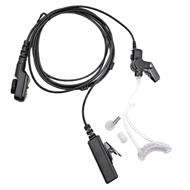 EARPIECE COVERT AIR Acoustic Tube with PTT MIC in-Ear Headset for ...