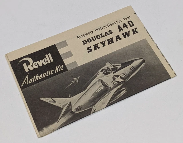 VINTAGE ASSEMBLY INSTRUCTIONS ONLY - Revell Douglas A4D Skyhawk Model ...