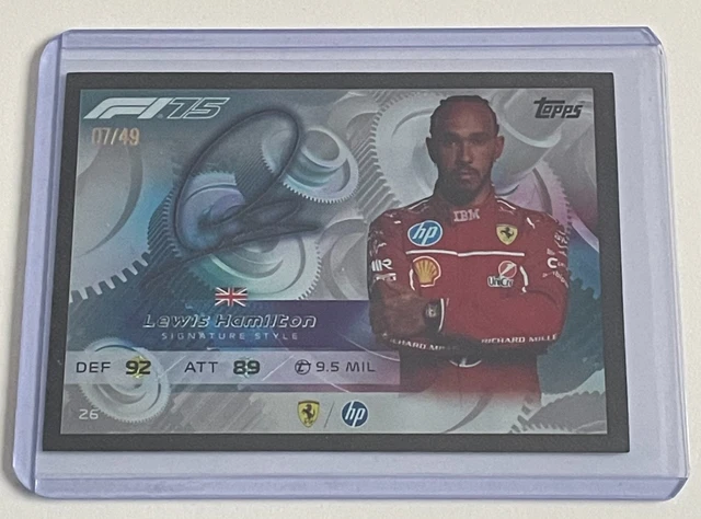 TOPPS 🇮🇳 TURBO Attax 2025 Lewis Hamilton #26 Signature Style Diamond ...