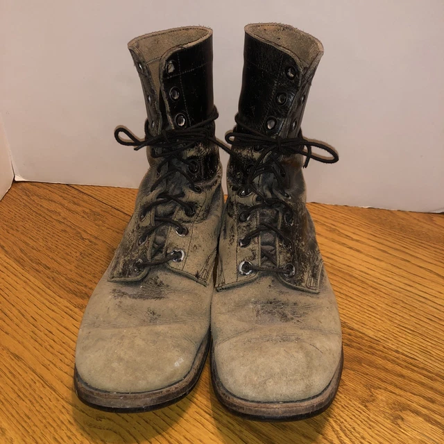 1966 BLACK LEATHER Mens EJ Military Tie Up Combat Boots ~ FP 7-66 ...
