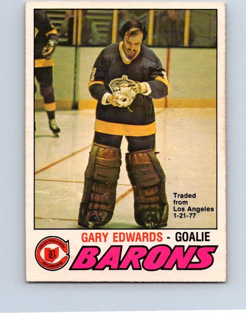 HOCKEY CARD O-PEE-CHEE 1977 Cleveland Barons Goalie Gary Edwards No219 ...