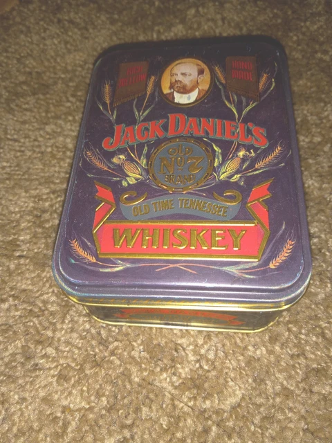 VINTAGE JACK DANIELS Old No 7 Whiskey Tin Hinged Embossed Box Empty £12 ...