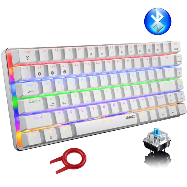60% MECHANICAL GAMING Keyboard UK Layout Wired 61 Keys LED RGB Backlit ...