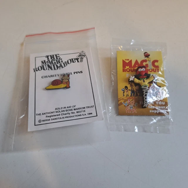 VINTAGE PIN BADGES Magic Roundabout Brian The Snail & Zebedee £12.95 ...