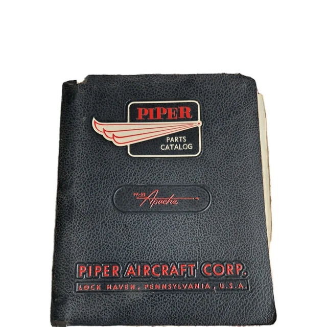 ORIGINAL PIPER PA-23 Apache Aircraft Parts Catalog / Manual Dated 1960 ...