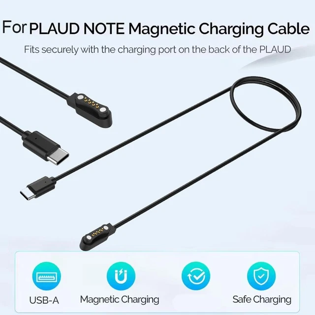 FOR PLAUD NOTE AI Voice Recorder Charger charging cable 1pcs Black U3K5 ...