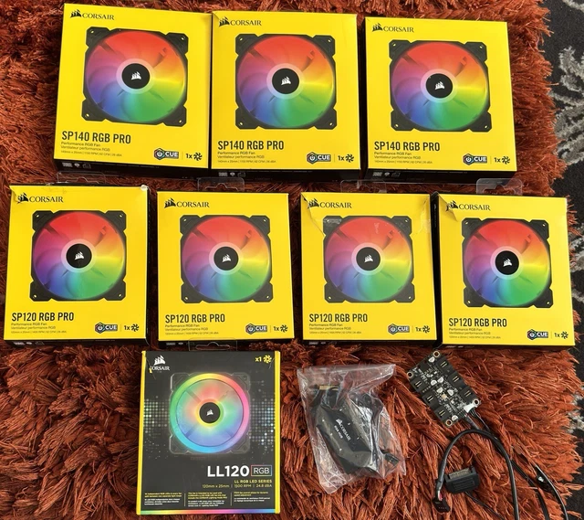 3X CORSAIR SP14O RGB Pro,4xSP120 RGB Pro Fans,1xLL120 RGB Fan, 2 Fan ...