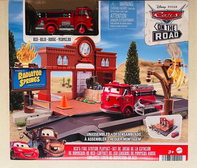 ORIGINAL DISNEY PIXAR Cars 'On the Road' Fire Station Play-Set (Factory ...