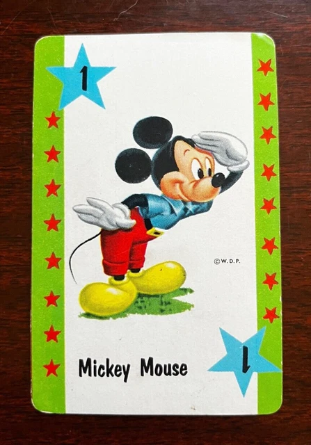 1960S WALT DISNEY jeu de cartes Mickey Mouse #1 étoile bleue EUR 11,04 ...
