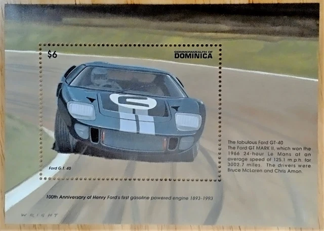 VINTAGE CLASSICS - Dominica 1993 - Henry Ford GT, Cars - S/S - Scott ...