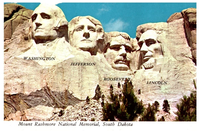MT MOUNT RUSHMORE National Memorial South Dakota SD Postcard VTG Free ...