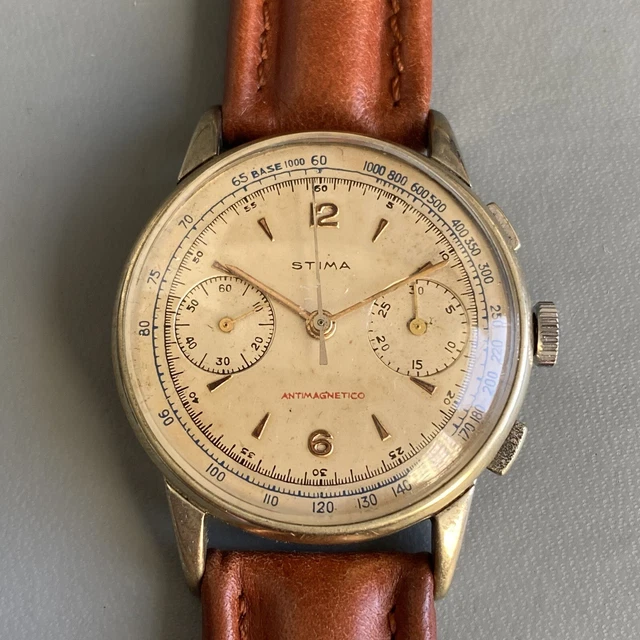 VINTAGE STIMA CHRONOGRAPH Wristwatch Cal. Valjoux 22 37.8mm £699.99 ...