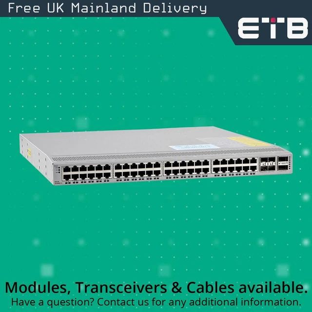 CISCO NEXUS N9K-C92348GC-X Switch - Base OS - Port-Side Exhaust - Rail ...