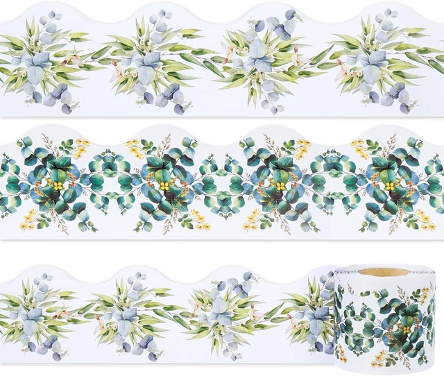 EUCALYPTUS BULLETIN BOARD Border for Classroom Boho Green Plant £19.54 ...