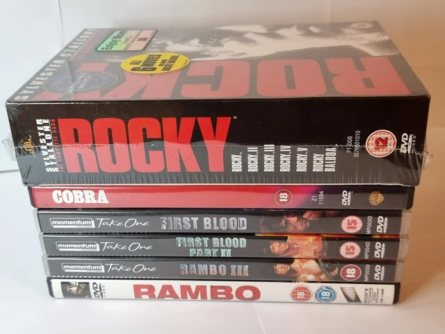 ROCKY COMPLETE SAGA box (Still Sealed) + Rambo, Cobra DVD bundle ...