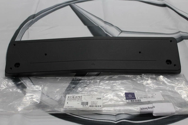 GENUINE MERCEDES-BENZ C-CLASS W205 Front Bumper Number Plate Plinth ...