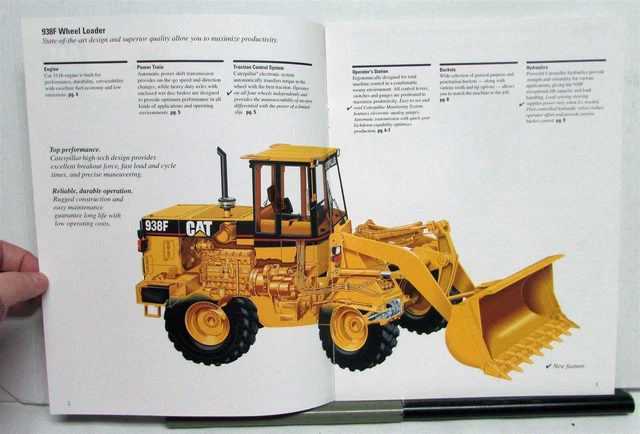 1995 CATERPILLAR 938F Wheel Loader Specifications Construction Sale Brochure £10.45 - PicClick UK