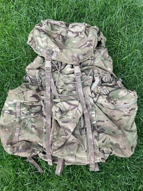 BRITISH ARMY MTP Infantry Bergen Long Back Rucksack with Side Pouches ...