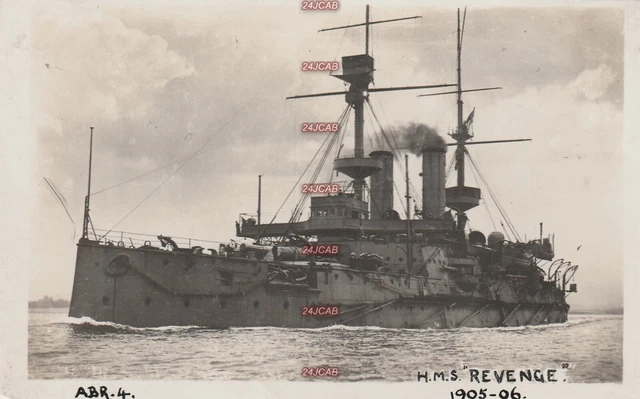 ROYAL NAVY RP Postcard. HMS "Revenge" Battleship. WW1. HMS "Redoubtable ...
