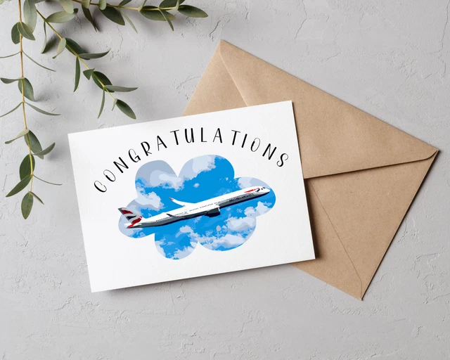 BRITISH AIRWAYS CONGRATULATIONS Plane Card Pilot Cabin Crew Aviation ...