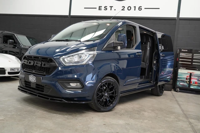 FORD TRANSIT CUSTOM 2019 Kombi Crew Combi Transporter Van Blue Sport £ ...