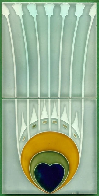 2 X JUGENDSTIL Fliese Kachel Fliesenbild, 2x Tile, Tegel, NSTG ...