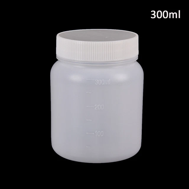 300ML CLEAR PLASTIC Cylinder Shaped Chemical Storage Reagent Sample ...