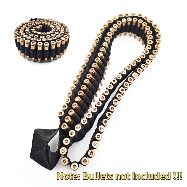 100 ROUNDS AMMO Belt Rifle Bullet Cartridge For 9mm .222 .223 .38 410 ...