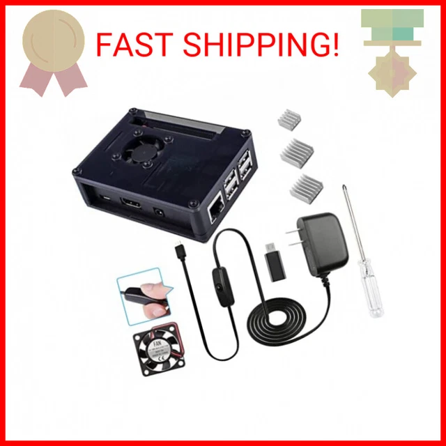 SMRAZA RASPBERRY PI 3 B+ Case with Fan, RPI Heatsinks, 5V 3A Power ...