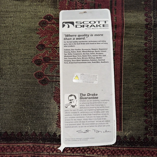 SCOTT DRAKE 1969 1970 1971 1972 1973 Ford Mustang Fender Script Emblem ...
