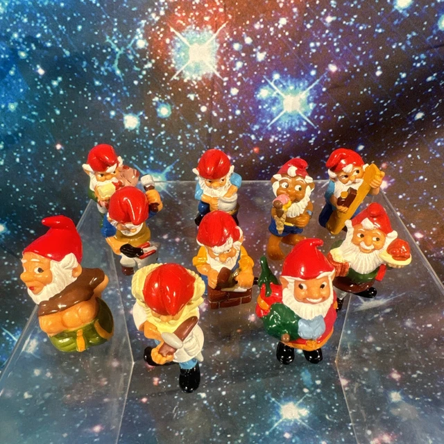 VINTAGE KINDER SURPRISE Garden Gnome Dwarfs Egg Capsule Toy Collection ...