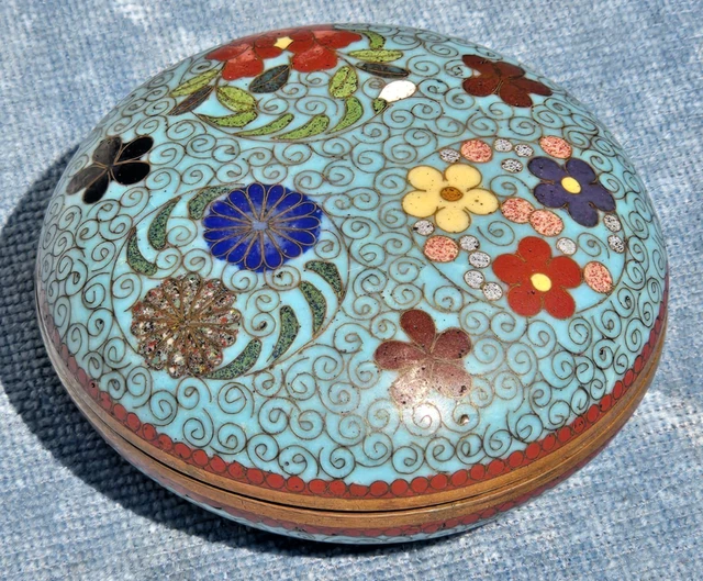 BELLE BOITE ANCIENNE en émaux cloisonné CHINE / Jolie modèle EUR 24,00 ...