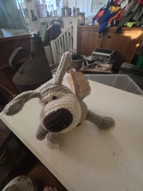 BOOFLE SOFT TOY Dog Knitted Plush Small Rag £4.98 - PicClick UK