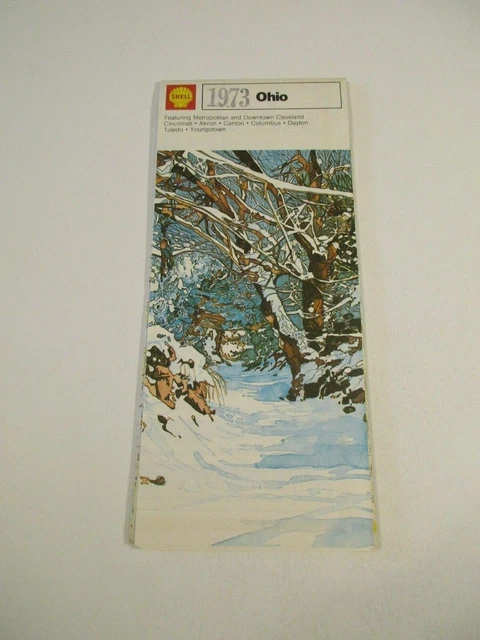 VINTAGE 1973 SHELL Ohio Oil Gas Service Station Travel Road Map~Box B7 ...