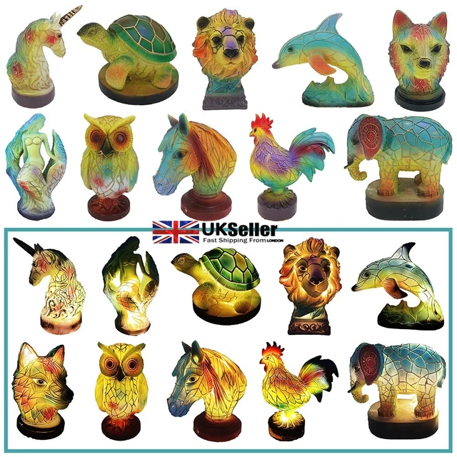 ANIMAL TABLE LAMP Series Resin Stained Resin Animal Night Light Home ...
