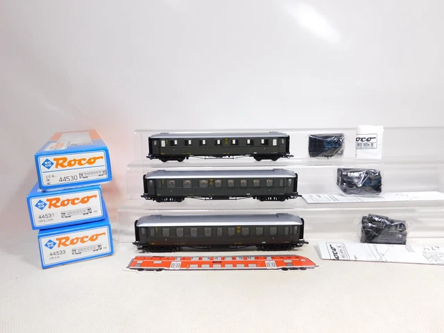 ROCO H0 DC 3x Passenger Car DRG Nem Kkk 44530 44531 44533 Sg / Mint ...