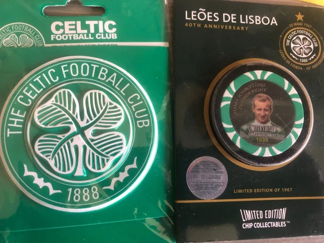 CELTIC FOOTBALL CLUB limited addition chip Jimmy Johnstone + crest ...