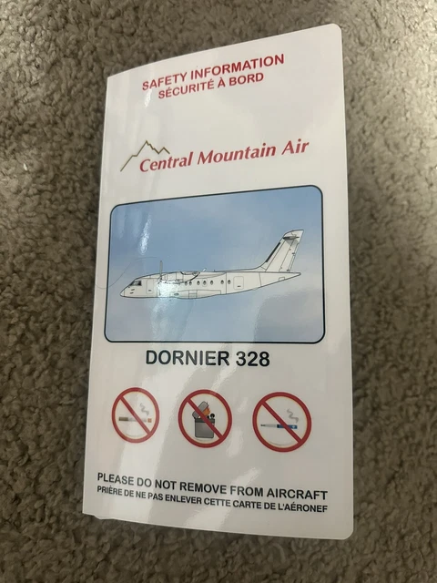 RARE CENTRAL MOUNTAIN Air Safety Card $25.00 - PicClick CA