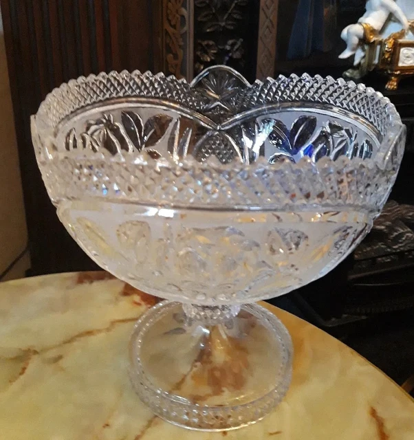 BEAUTIFUL VINTAGE IRENA Cut Lead Crystal Footed Bowl/Punch Bowl £19.90 ...